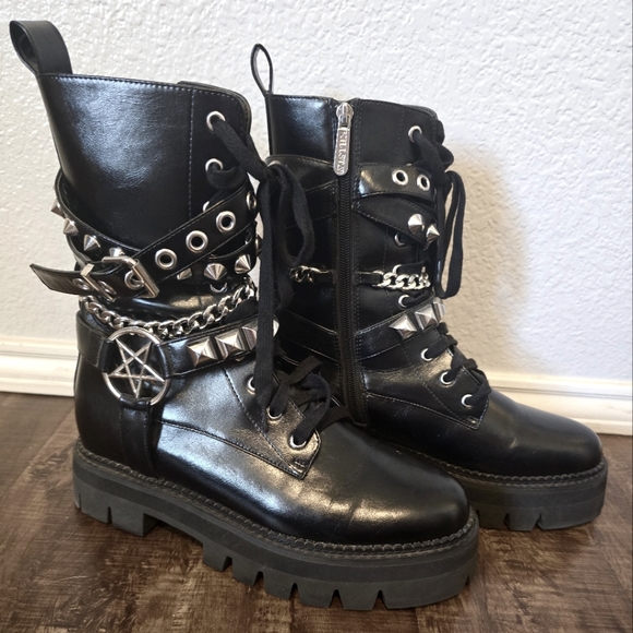 Killstar | Shoes | Killstar Strappy Boots Black Size Us 1 | Poshmark